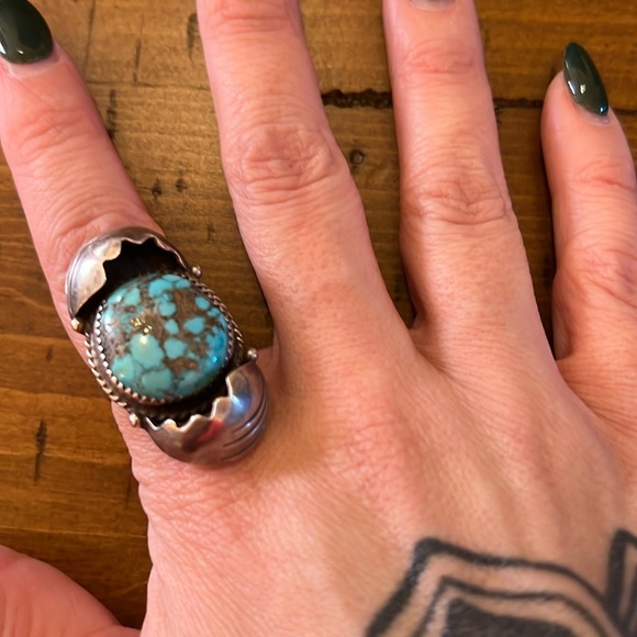 Jewelry | Vintage Navajo Turquoise Shadow Box Ring | Poshmark